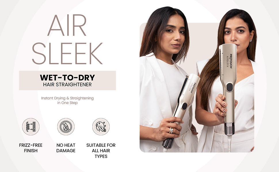 Protouch Air Sleek 2-in-1 Hair Straightener, Instant Drying, Smooth St